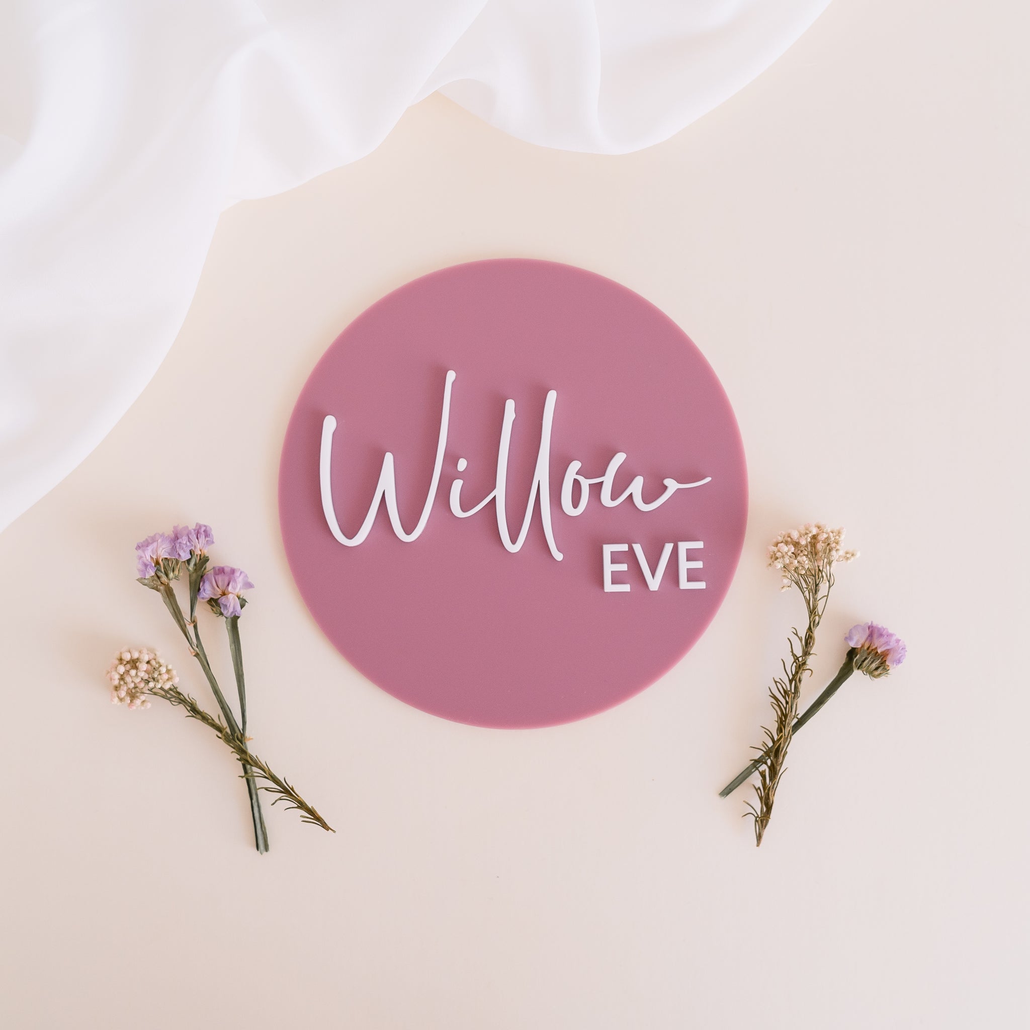 Acrylic Birth Plaque - Script font duo – Miss Ali's